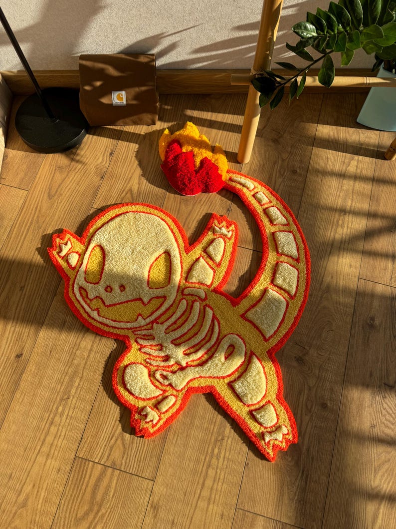Charmander Custom Tufted Rug: Anime Skeleton Carpet - Etsy