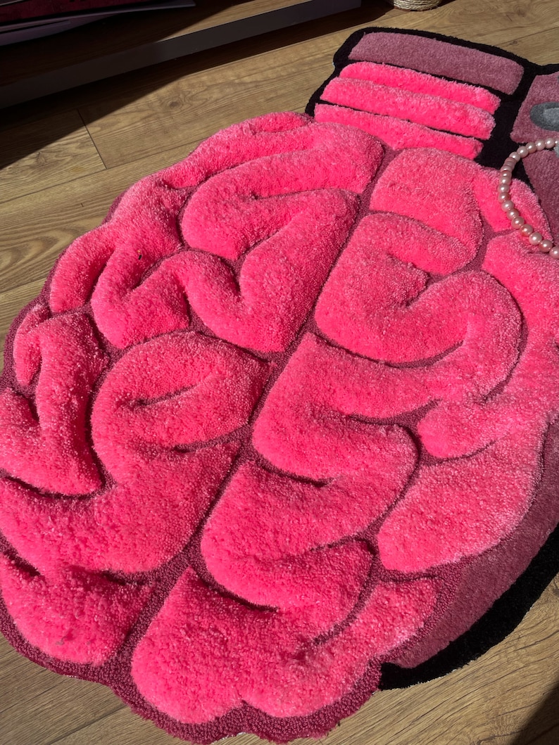 Fluffy Custom Brain Rug, Handmade Tufted 3d Carpet, High Pile Rug, Bomb ...