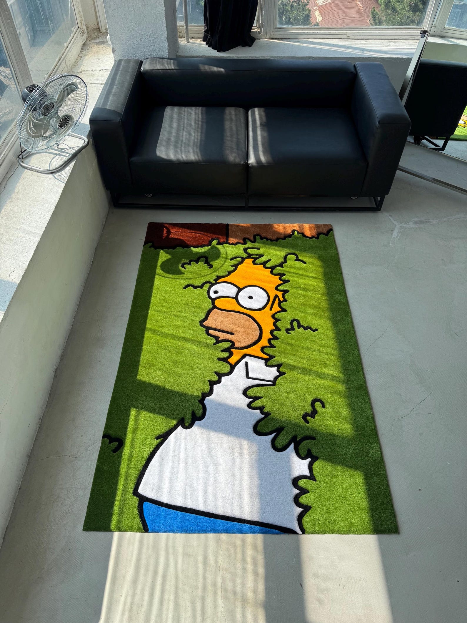 Homer in the Bushes Custom Tufted Rug, Living Room Wool Luxury Carpet ...