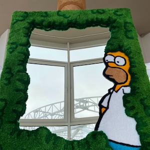 Homer Simpson in Bushes Mirror Frame: Fluffy Rug Frame - Etsy