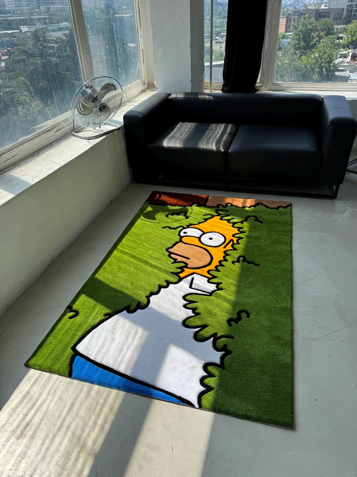Homer in the Bushes Custom Tufted Rug, Living Room Wool Luxury Carpet ...