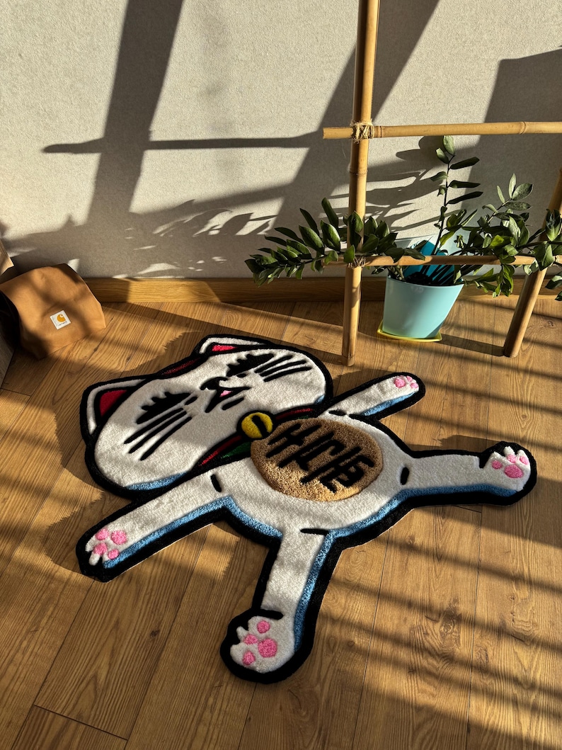 Custom Cat Rug: Tufted Wool, 3D Fluffy Handmade Carpet - Etsy
