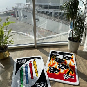 Uno Handmade Tufted Rug, 4 Uno Rug, Rug Tufting, Handmade Rug, Uno Card ...