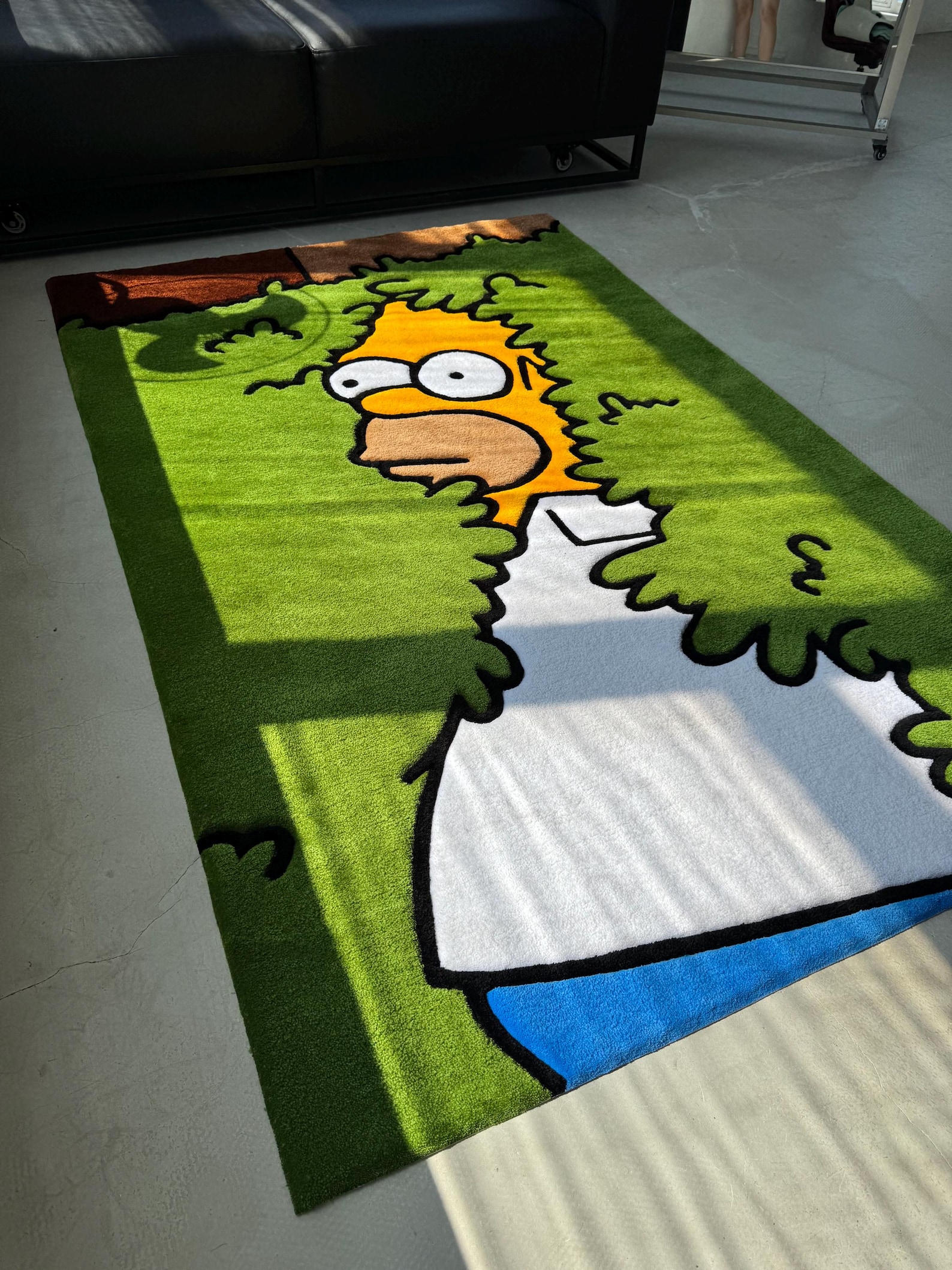Homer in the Bushes Custom Tufted Rug, Living Room Wool Luxury Carpet ...
