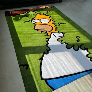 Homer in the Bushes Custom Tufted Rug, Living Room Wool Luxury Carpet ...