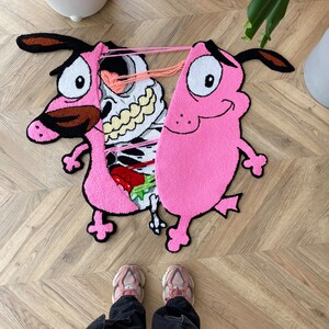 Courage the Cowardly Dog Rug, Skeleton Rug, Handmade Tufted Custom Rug ...