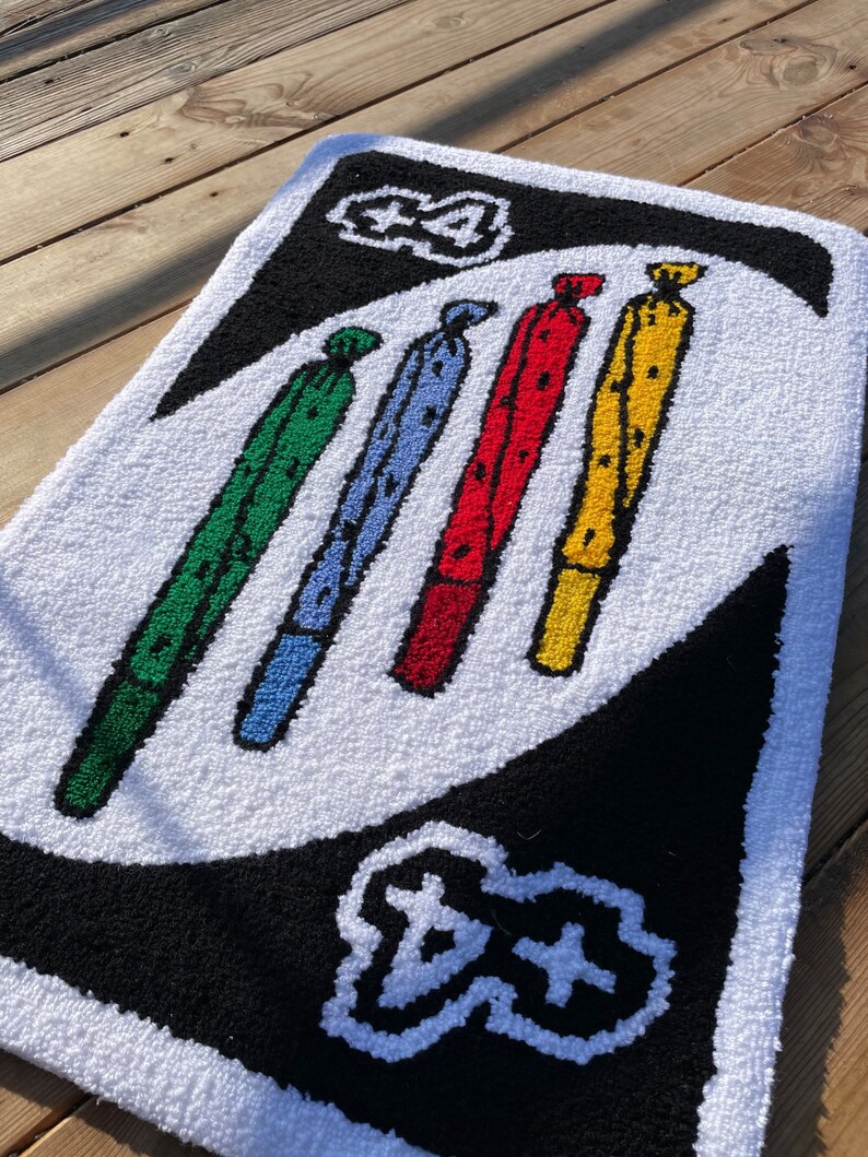 Uno Handmade Tufted Rug, 4 Uno Rug, Rug Tufting, Handmade Rug, Uno Card ...