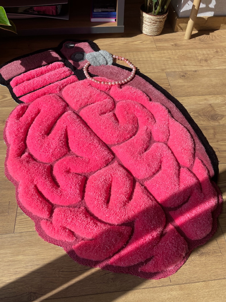 Fluffy Custom Brain Rug, Handmade Tufted 3d Carpet, High Pile Rug, Bomb ...