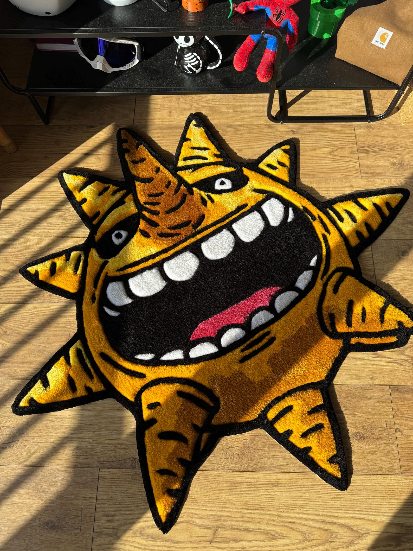 Handmade Custom Sun Wool Rug: Tufted Anime Carpet - Etsy