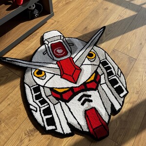 Handmade Gundam Tufted Rug: Custom Anime Rug - Etsy