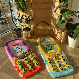 Fluffy 3d Custom Phone Rugs, Tufted Handmade High Pile Carpet, Phone ...