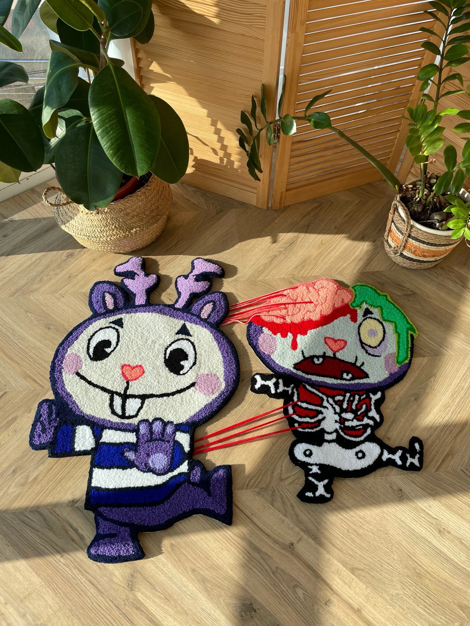 Mime HTF Collection Rug, Skeleton Rug, Handmade Tufted Custom Rug ...