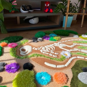 Mewtwo Landscape Tufted Custom Rug, Mossy Rug, Grass Carpet, Fluffy Rug ...