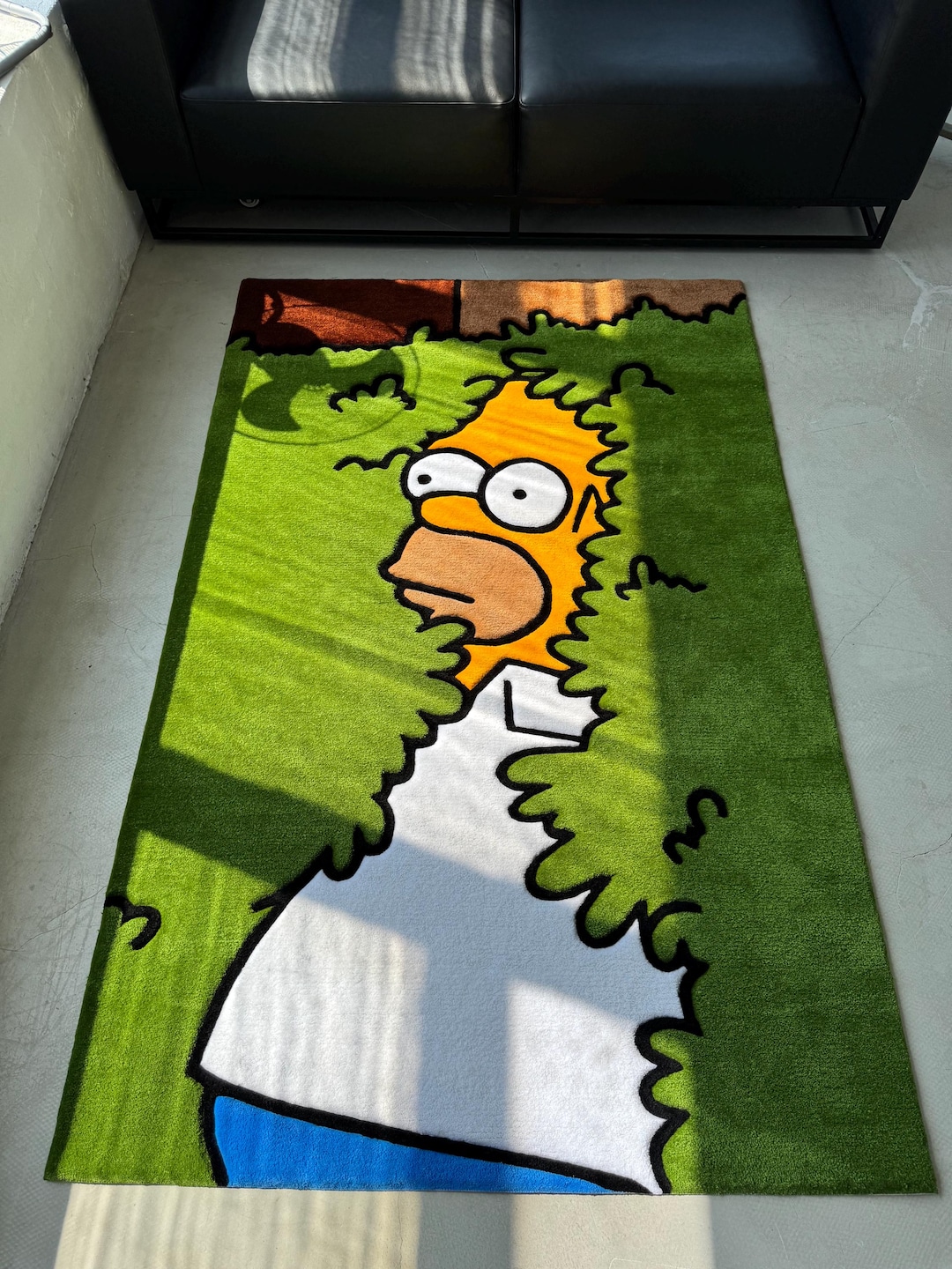 Homer in the Bushes Custom Tufted Rug, Living Room Wool Luxury Carpet ...