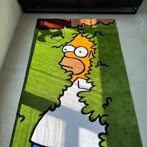 Homer in the Bushes Custom Tufted Rug, Living Room Wool Luxury Carpet ...