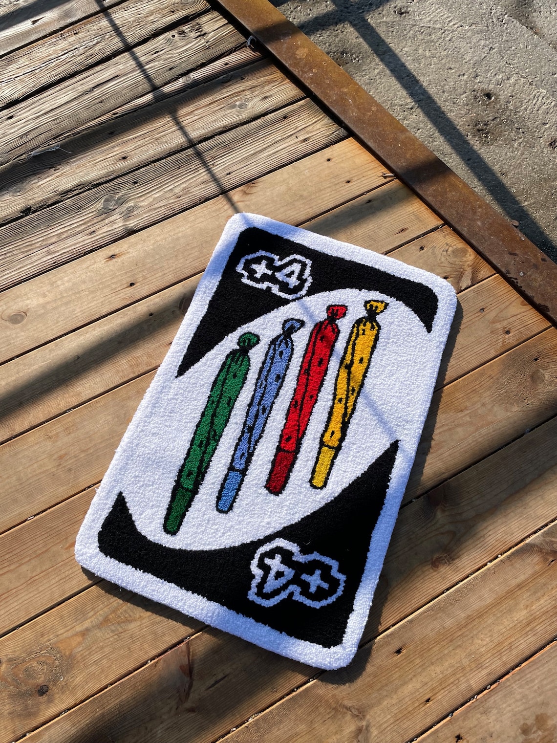 Uno Handmade Tufted Rug, 4 Uno Rug, Rug Tufting, Handmade Rug, Uno Card ...