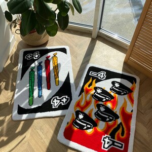 Uno Handmade Tufted Rug, 4 Uno Rug, Rug Tufting, Handmade Rug, Uno Card ...