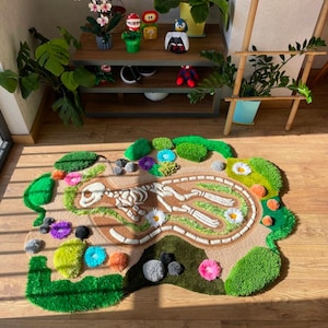 Mewtwo Landscape Tufted Custom Rug, Mossy Rug, Grass Carpet, Fluffy Rug ...