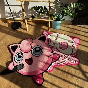 Jigglypuff Custom Rug, Skeleton Rug, Handmade Tufted Custom Rug, Moving ...