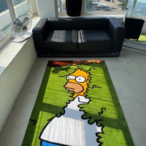 Homer in the Bushes Custom Tufted Rug, Living Room Wool Luxury Carpet ...