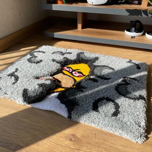 Homer in the Bushes Rug, 4:20 Fluffy Custom Rug 3d Tufted Carpet ...