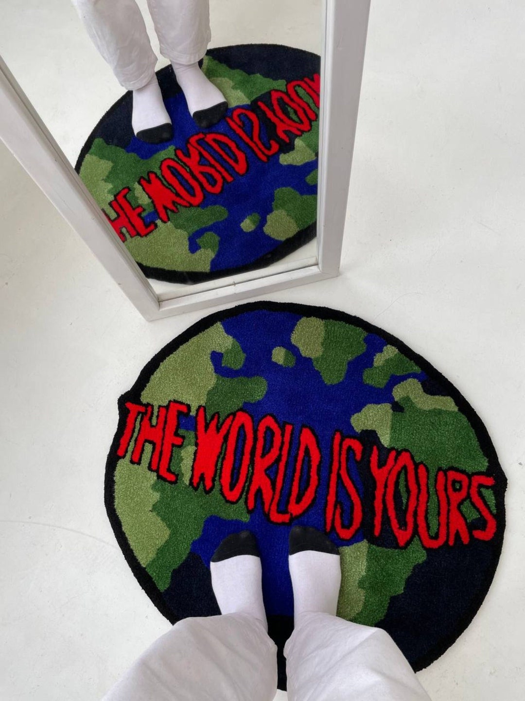 Handmade Planet Earth Tufted Rug: 'the World is Yours' Carpet - Etsy