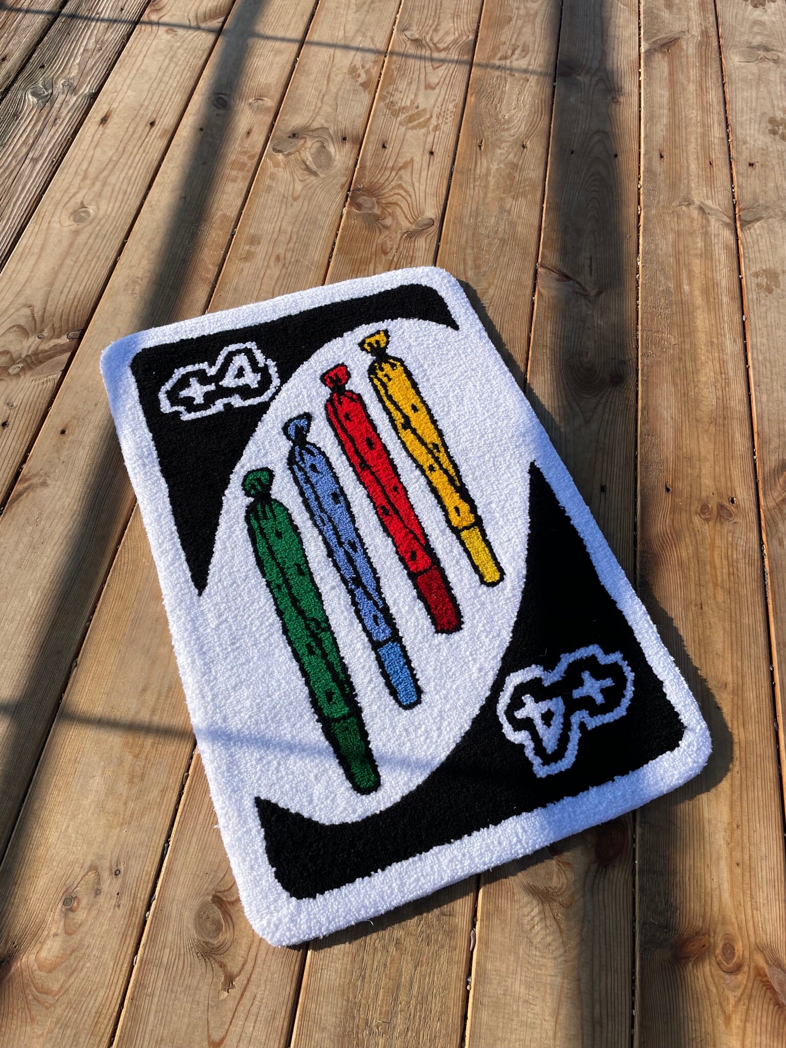 Uno Handmade Tufted Rug, 4 Uno Rug, Rug Tufting, Handmade Rug, Uno Card ...