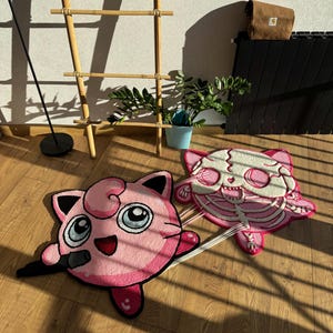 Jigglypuff Custom Rug, Skeleton Rug, Handmade Tufted Custom Rug, Moving ...
