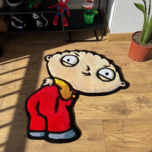 Handmade Stewie Griffin Rug: Family Guy Tufted Wool Carpet - Etsy