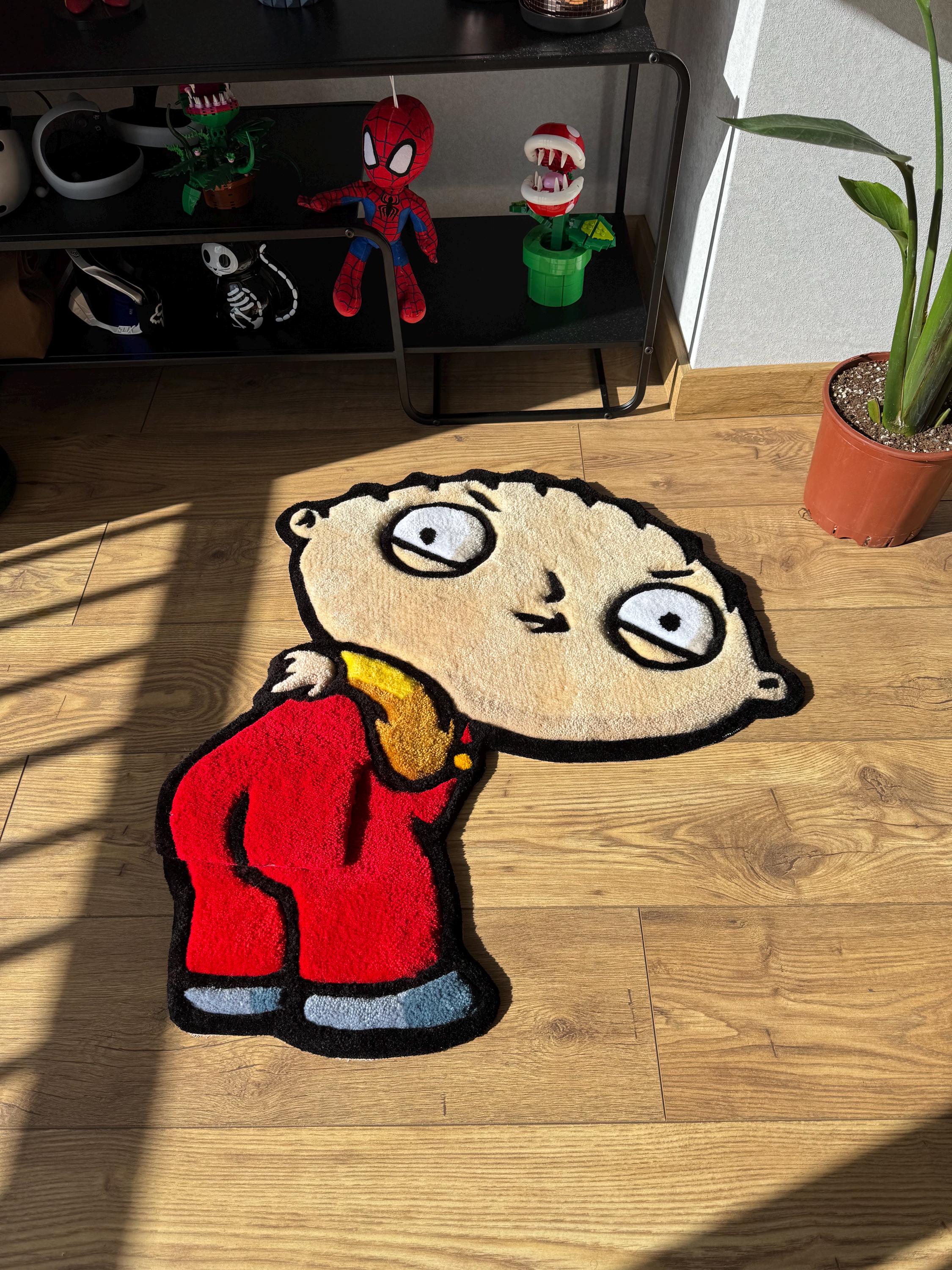 Handmade Stewie Griffin Rug: Family Guy Tufted Wool Carpet - Etsy