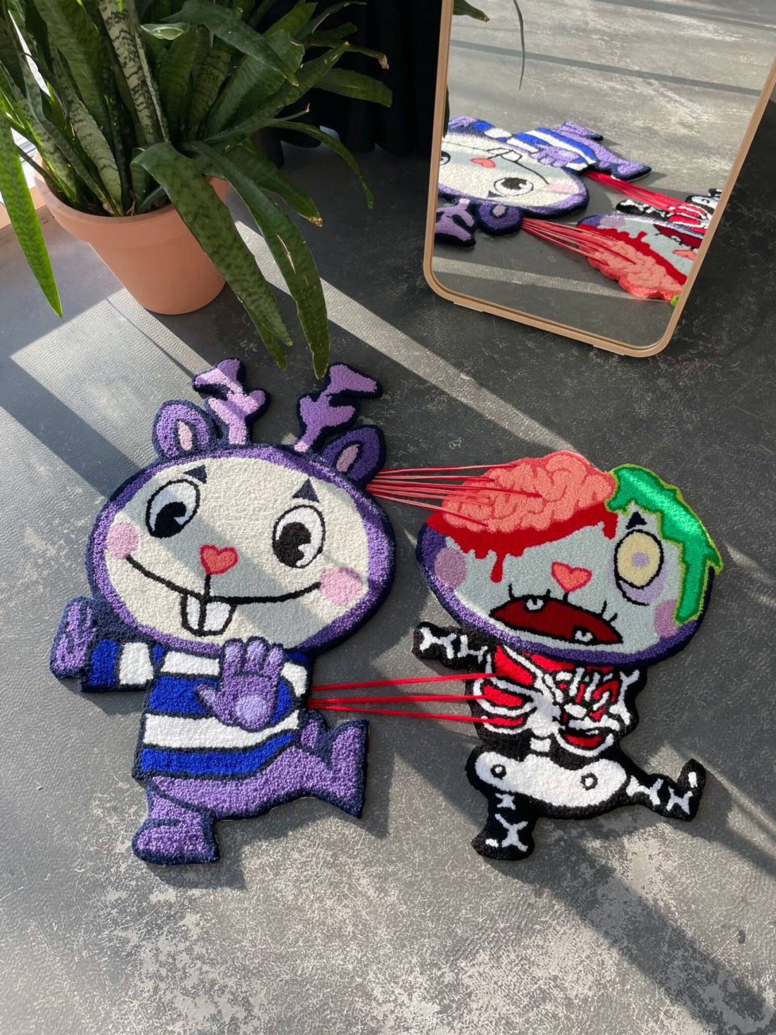 Mime HTF Collection Rug, Skeleton Rug, Handmade Tufted Custom Rug ...