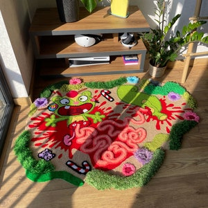 Nutty Happy Tree Friends Rug: 3D Mossy Landscape Tufted Carpet - Etsy
