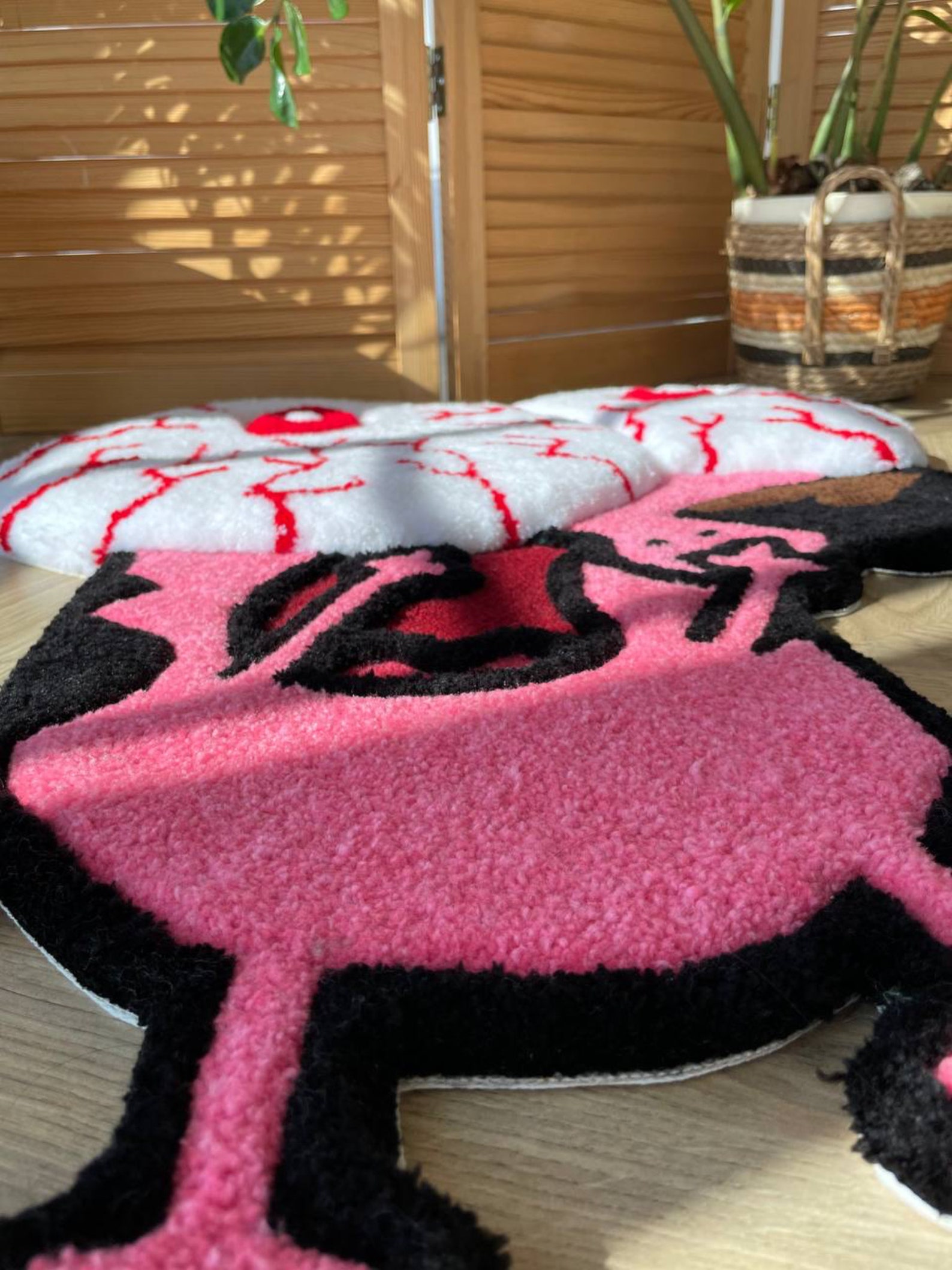 3d Fluffy Courage Dog Rug, Cowardly Dog With 3d Eyes Tufted Handmade ...