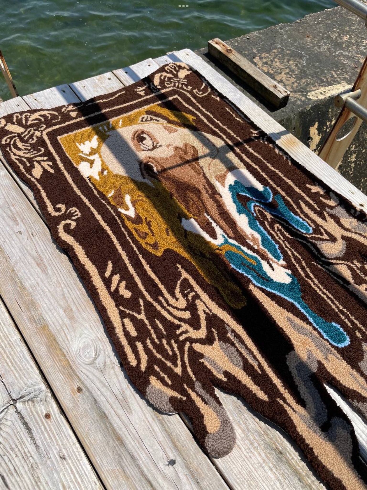 Trippy Melting Painting, Tufted Custom Rug, Handmade Rug, Abstract ...