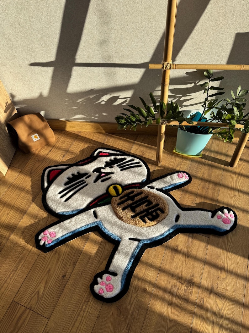 Custom Cat Rug: Tufted Wool, 3D Fluffy Handmade Carpet - Etsy