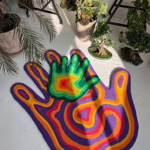 Human Hand Tufted Rug, 3d Tufted Rug, Human Anatomy Rug, Palm Rug ...