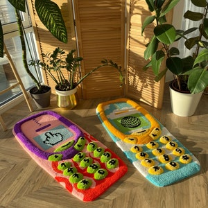 Fluffy 3d Custom Phone Rugs, Tufted Handmade High Pile Carpet, Phone ...