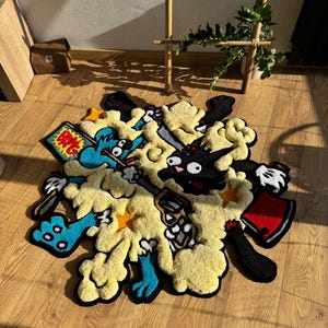 Itchy and Scratchy Handmade Wool Rug: 3D Tufted Carpet - Etsy