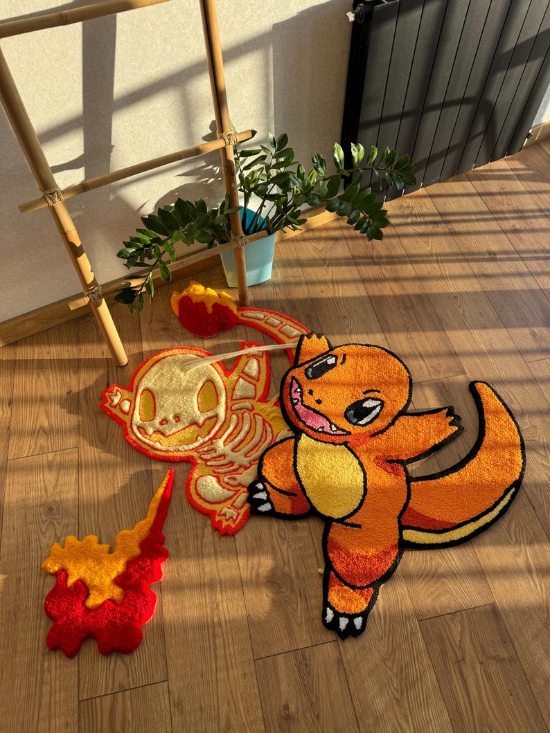 Charmander Custom Tufted Rug: Anime Skeleton Carpet - Etsy