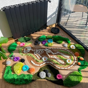 Mewtwo Landscape Tufted Custom Rug, Mossy Rug, Grass Carpet, Fluffy Rug ...