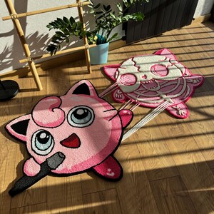 Jigglypuff Custom Rug, Skeleton Rug, Handmade Tufted Custom Rug, Moving ...