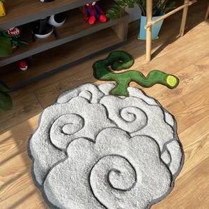 Fluffy Carpet Devil Fruit, 3d Custom Rug, Gomu Gomu Moku Moku Fruit ...