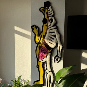 Wall Decor Peely Bone Handmade Custom Rug Tufting, Skeleton Rug, Tufted ...