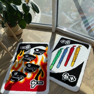 Uno Handmade Tufted Rug, 4 Uno Rug, Rug Tufting, Handmade Rug, Uno Card ...