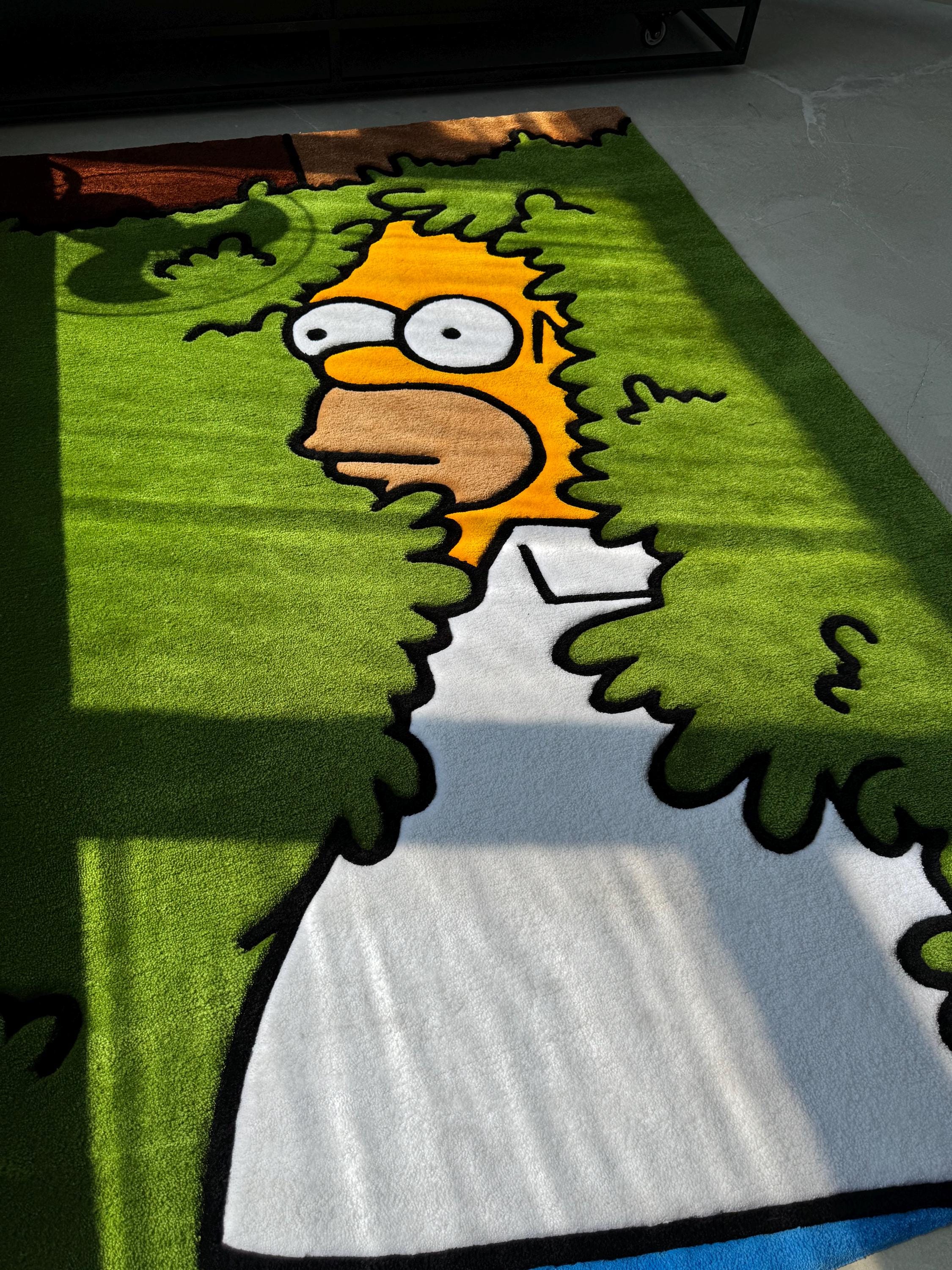 Homer in the Bushes Custom Tufted Rug, Living Room Wool Luxury Carpet ...