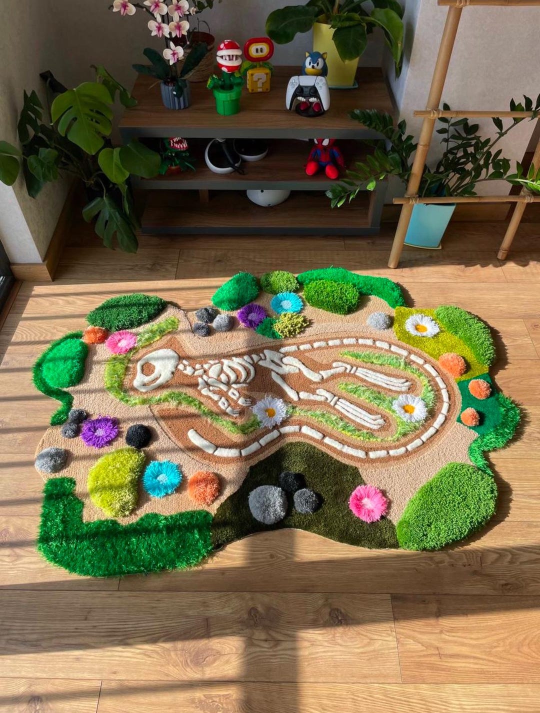 Mewtwo Landscape Tufted Custom Rug, Mossy Rug, Grass Carpet, Fluffy Rug ...