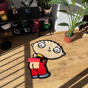 Handmade Stewie Griffin Rug: Family Guy Tufted Wool Carpet - Etsy