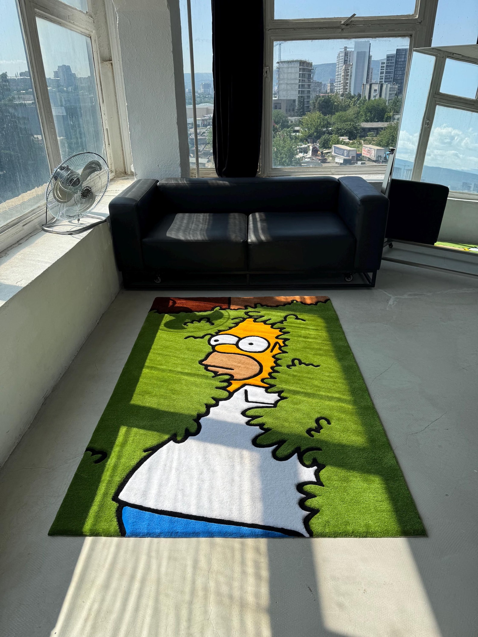 Homer in the Bushes Custom Tufted Rug, Living Room Wool Luxury Carpet ...