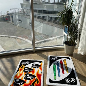 Uno Handmade Tufted Rug, 4 Uno Rug, Rug Tufting, Handmade Rug, Uno Card ...