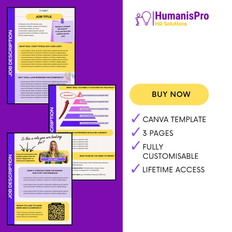 Modern Job Description 2024 Canva Template / HR Recruitment Hiring ...